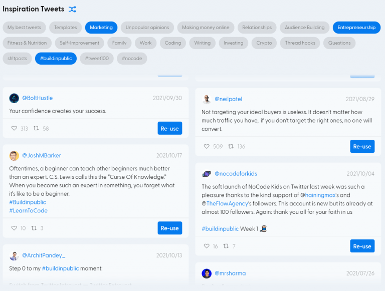 Hypefury Schedule Automate Social Media Marketing
