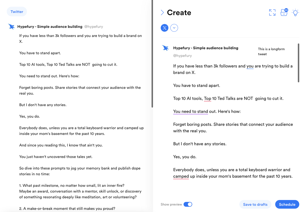 How to Schedule Long Posts on X/Twitter - Hypefury - Social Media Scheduling & Automation
