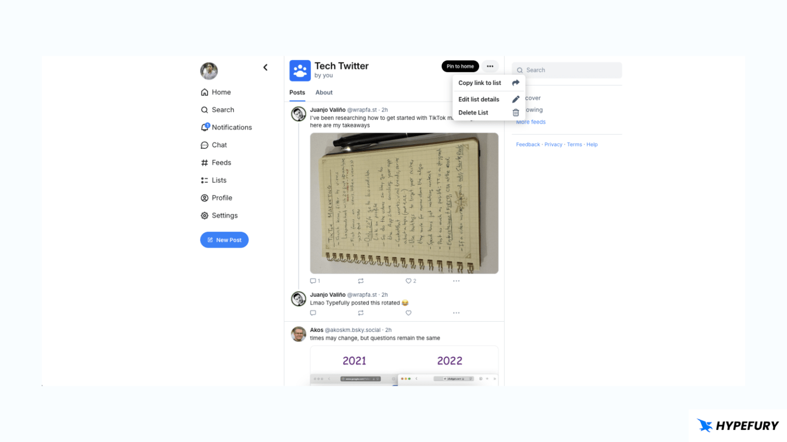 How to Create a Feed on Bluesky - Hypefury - Social Media Scheduling & Automation