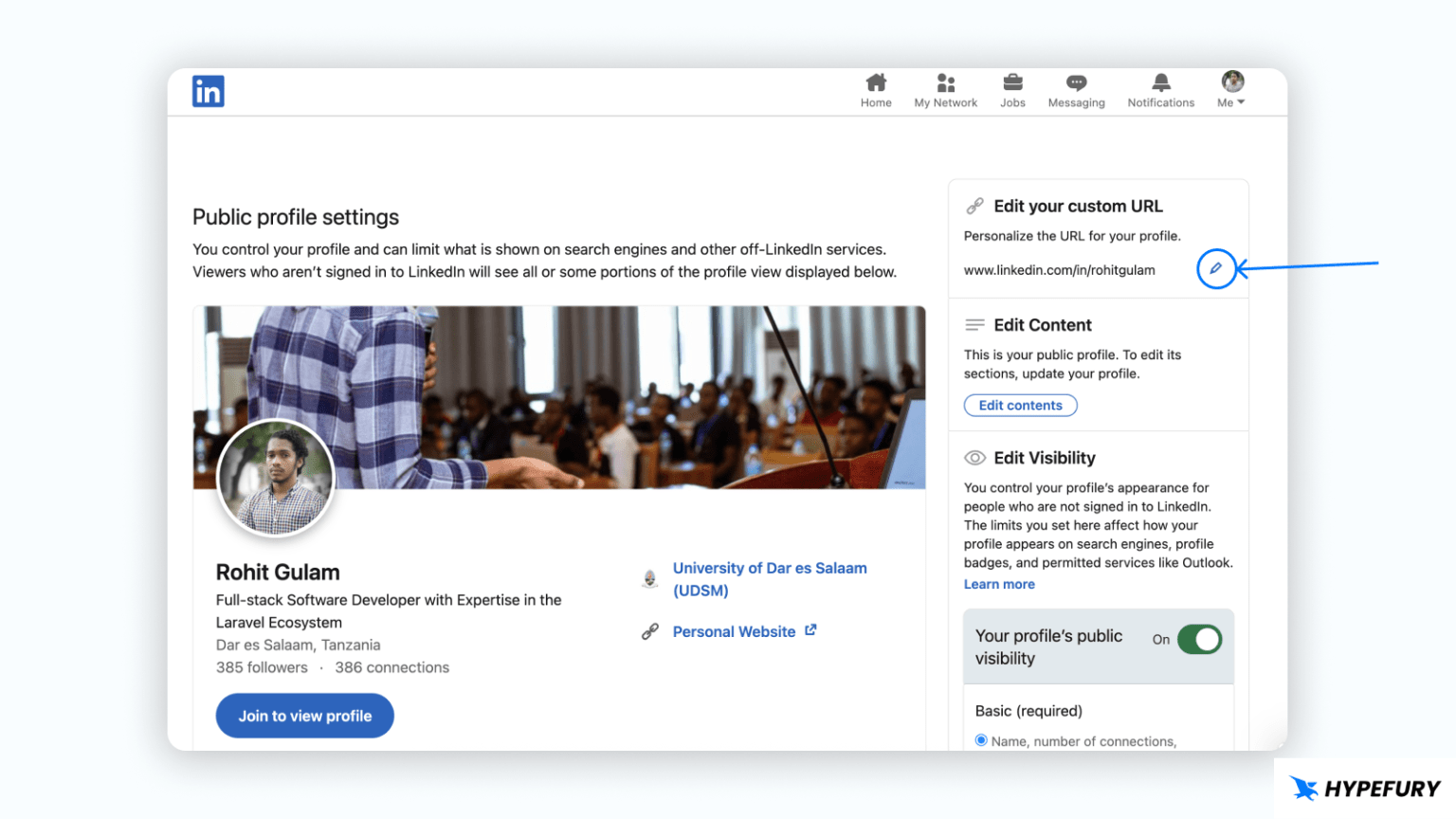 What is My LinkedIn URL - Hypefury - Social Media Scheduling & Automation